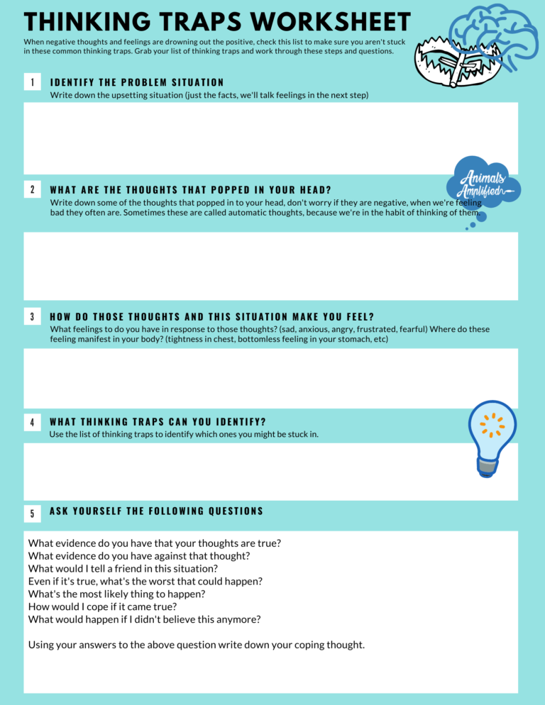 Coping thoughts to help you escape thinking traps - Animals Amplified